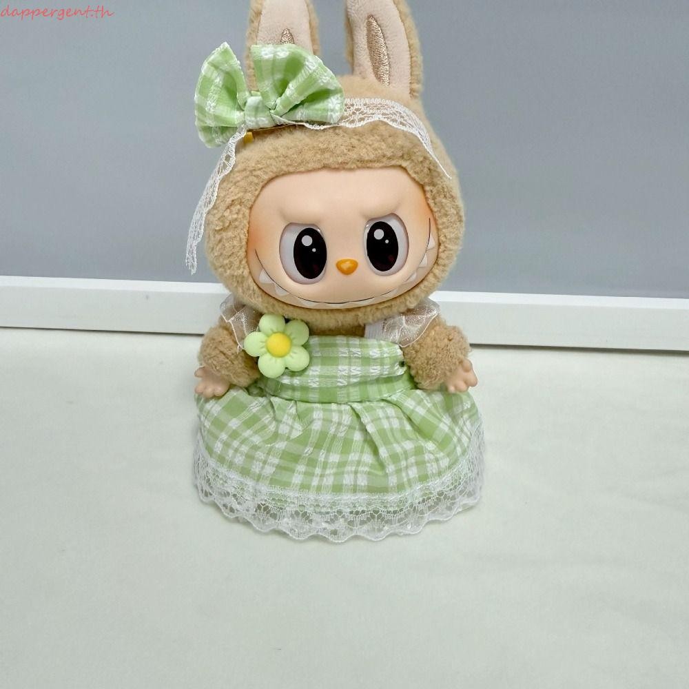 DAPPERGENT Labubu ชุดตุ๊กตา, Handmade Dress Up นั่ง Labubu Time ผ้า,ชุดเปลี่ยน DIY 17 ซม.ตุ๊กตา ...