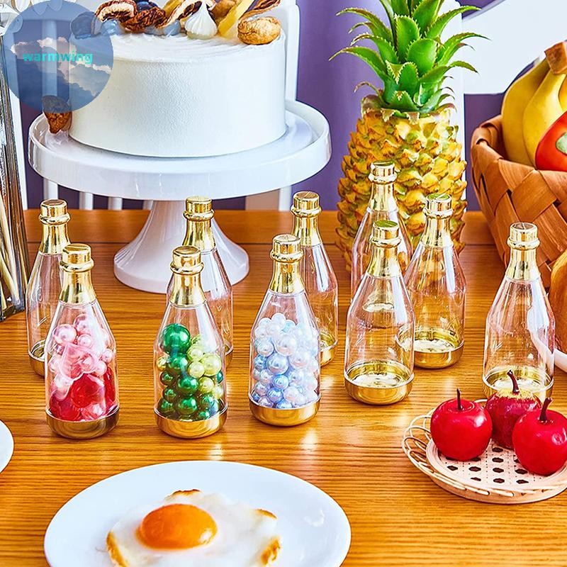 Warmwing 1PC ขวดแชมเปญกล่องขนมพลาสติก DIY Mini Candy Storage บรรจุกล่อง Baby Shower งานแต่งงาน ...