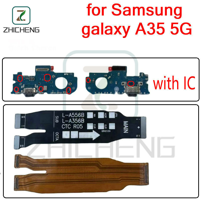 สําหรับ Samsung A35 5G เมนบอร์ดเชื่อมต่อหลัก USB Dock Charger พอร์ต ...