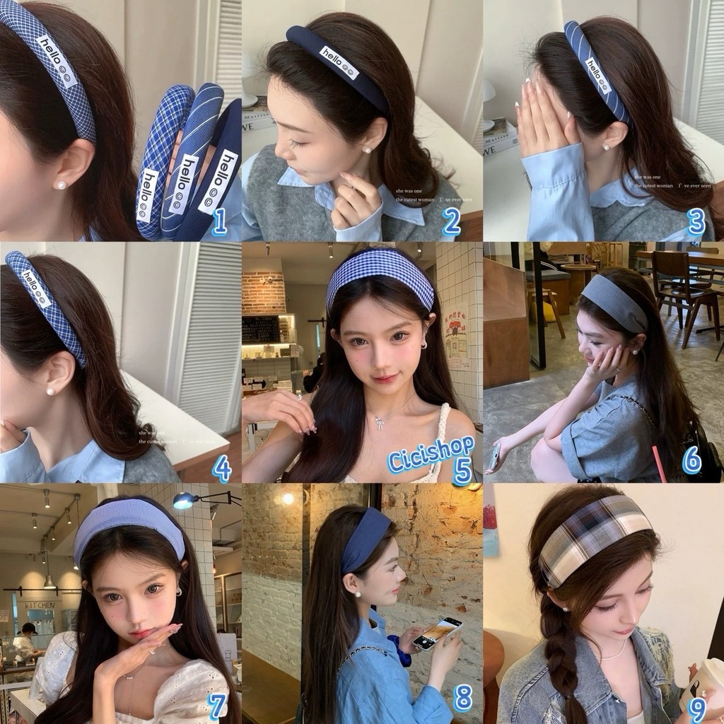 Cicishop(H388)ที่คาดผมแฟชั่นโทนสีฟ้าน้ำเงิน มีหลากหลายลาย น่ารักสดใส สไตล์วินเทจย้อนยุค | Shopee ...