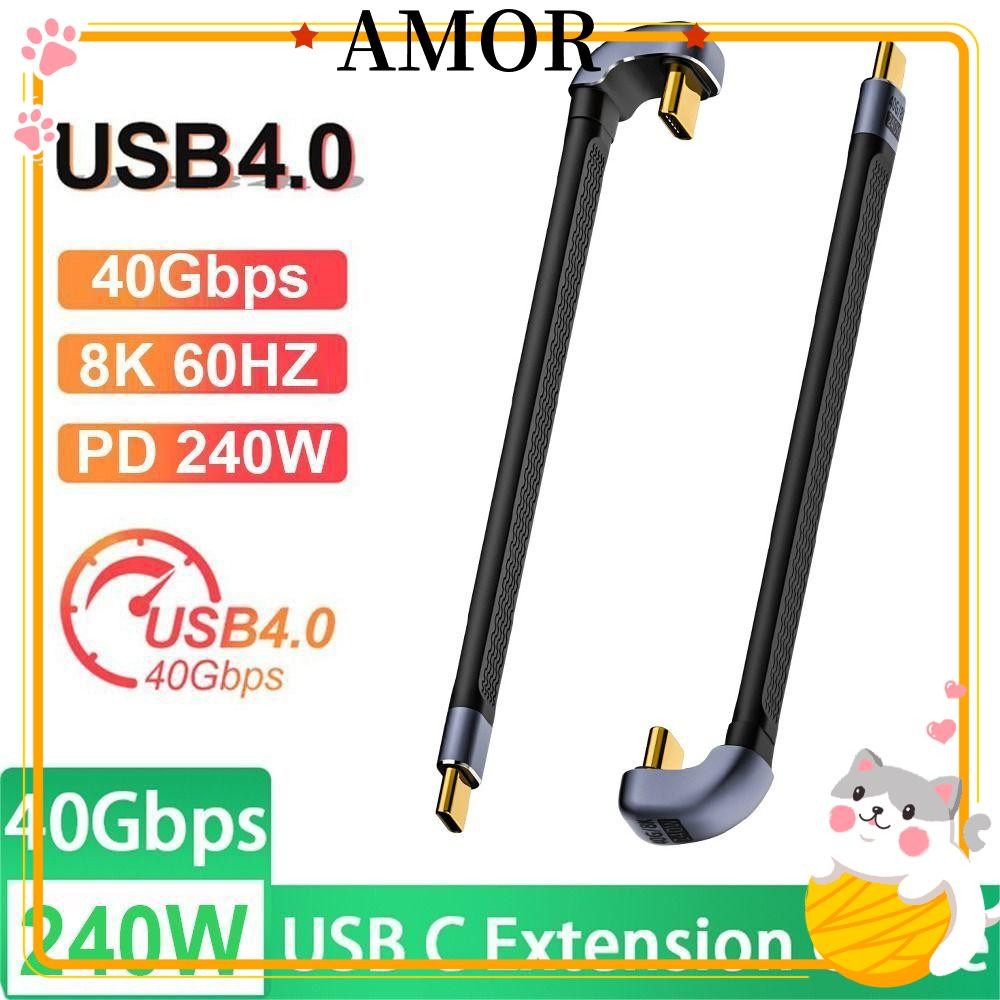 สาย AMOR 40Gbps USB4.0, ยืดหยุ่น 8K 60HZ สาย USB-C ถึง Type-C, สายต่อ ...