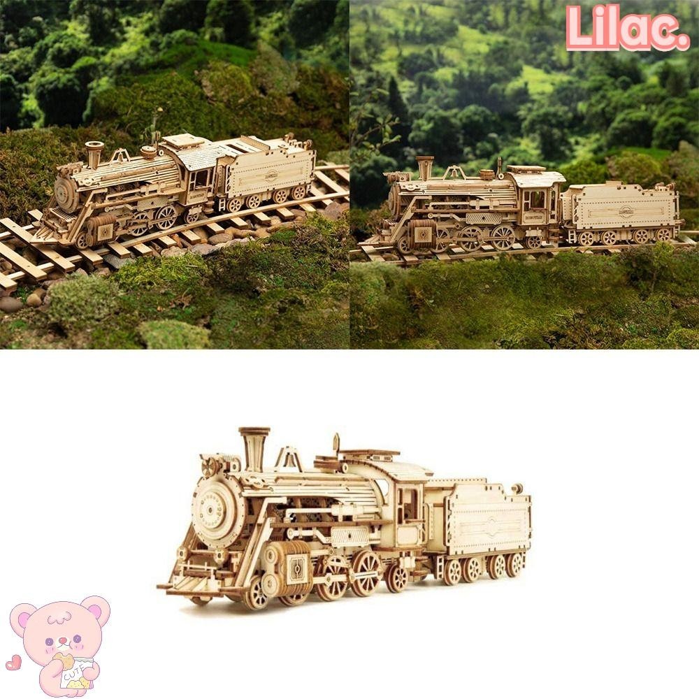 Lilac Steam Train เด็กกล่องปริศนาเด็ก Montessori ของเล่น Mechanical ...