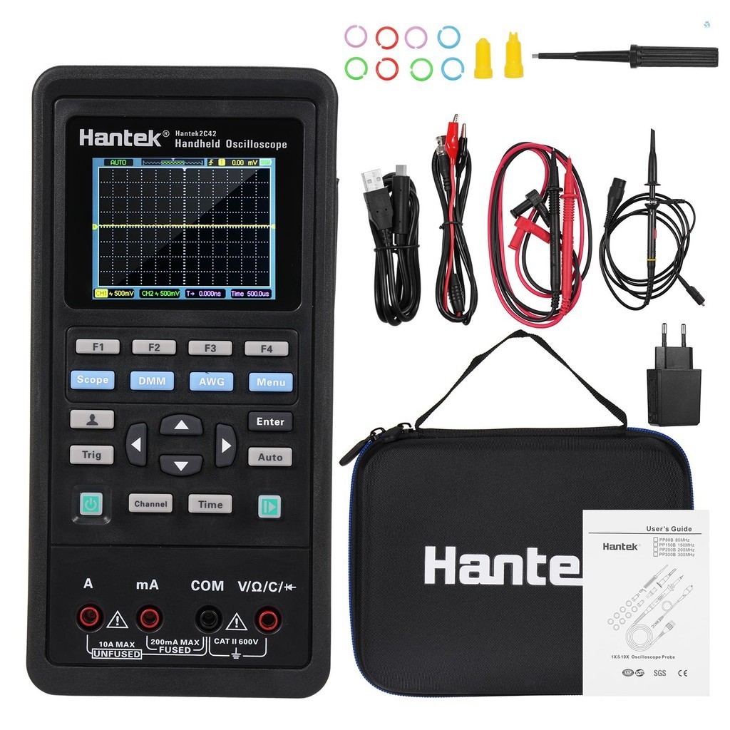 Hantek 2 in 1 Handheld Digital Oscilloscope + มัลติมิเตอร์ Dual-channel 2 ช่อง USB Scopemeter ...