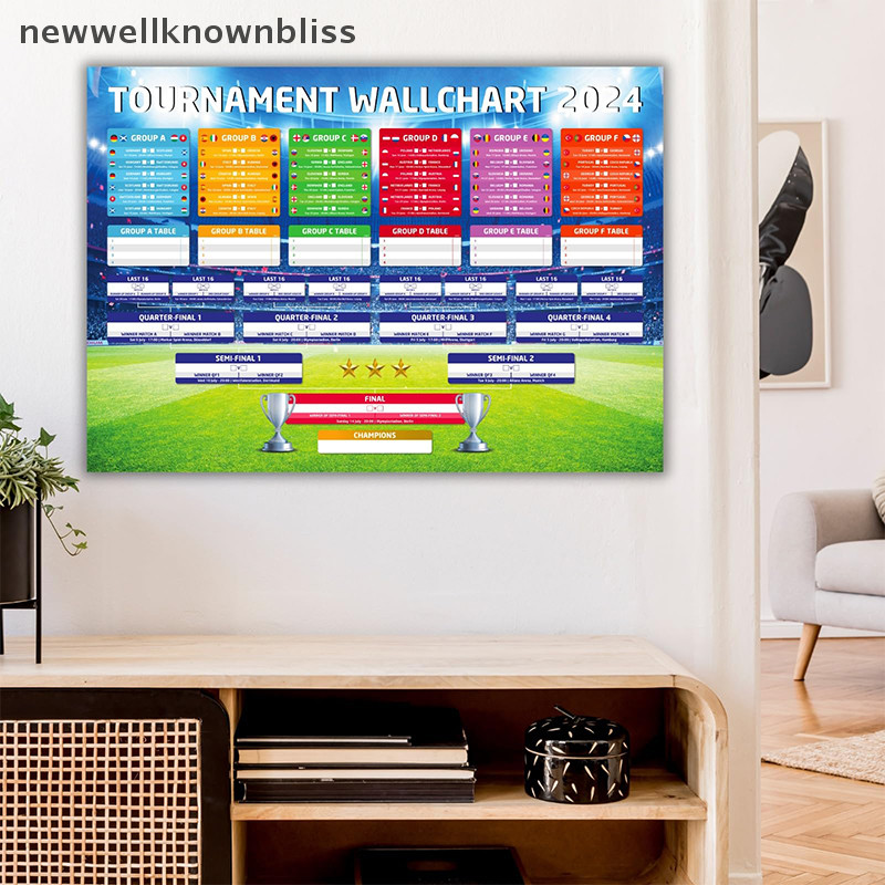 Newwellknownbliss 2024 Euro Soccer Wall Chart Schedule โปสเตอร์เยอรมนี ...