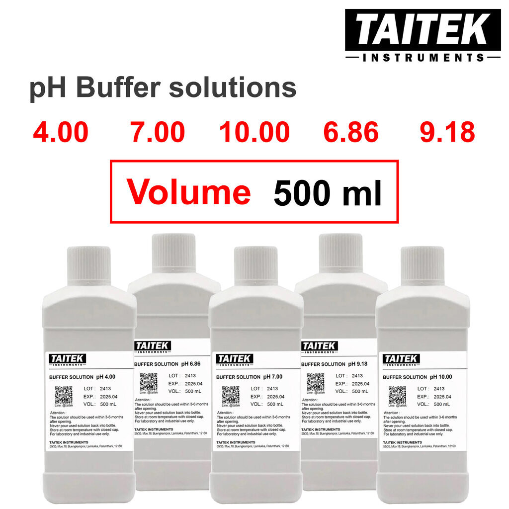 TAITEK น้ำยามาตรฐาน pH Buffer Solution ค่า 4 6.86 7 9.18 10 สำหรับปรับเทียบ คาลิเบรทเครื่องวัด ...