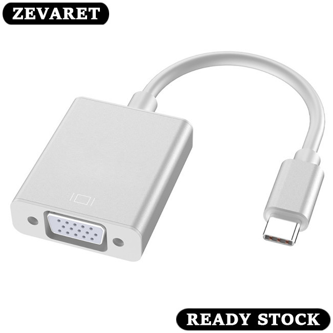 Zevaret USB C ถึง VGA Cable Adapter Type C เป็น VGA Converter อะแดปเตอร ...