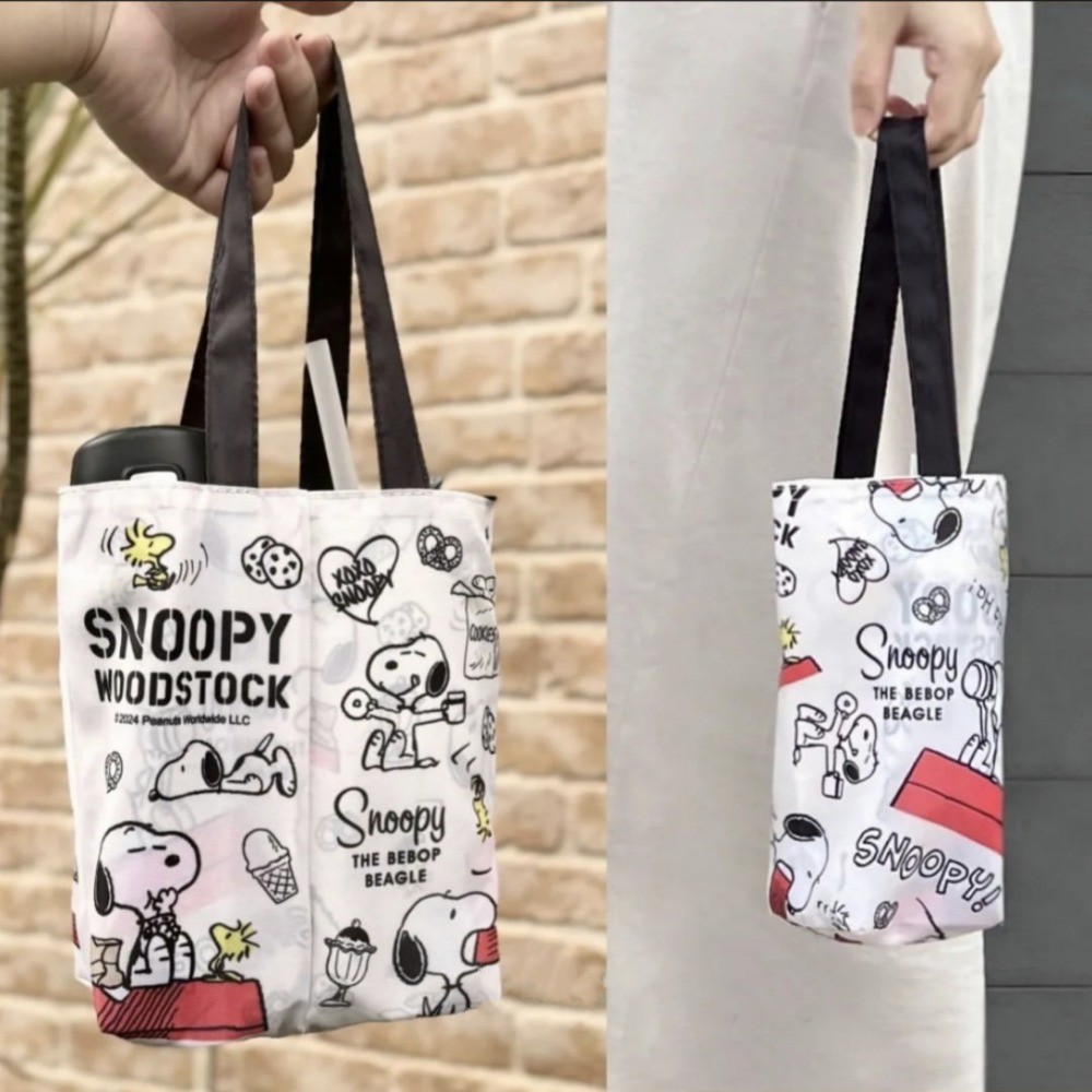 ขวดน้ํากระเป๋าการ์ตูนลูกสุนัขพิมพ์แบบพกพาถ้วยน้ํากระเป๋าชานมกาแฟพับพลิกถุงสิริที่วางแก้วการจัด ...