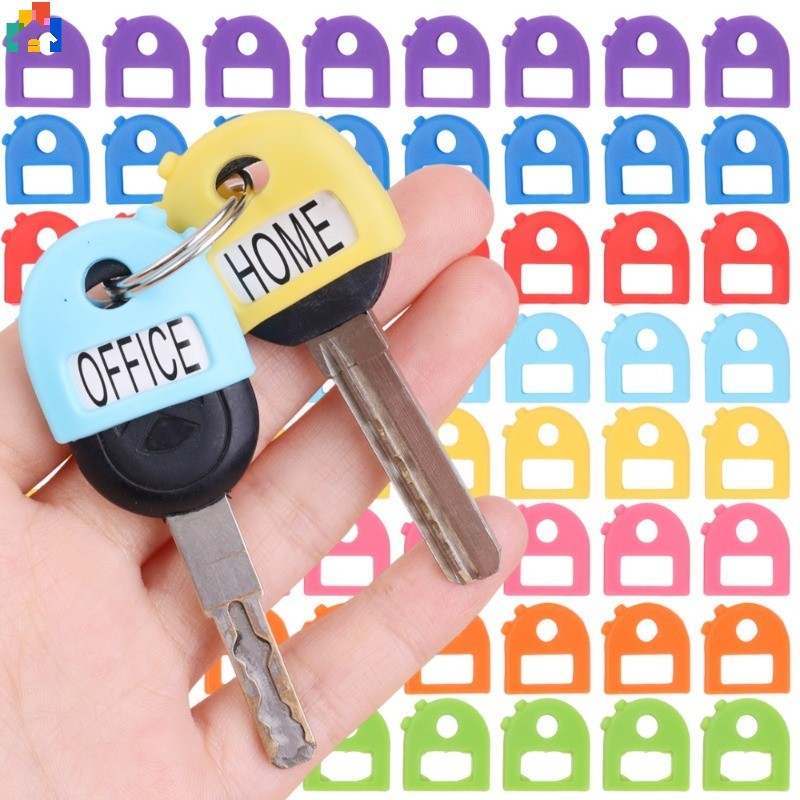 8 ชิ้น/เซ็ตสีซิลิโคน Key Covers Key Identification ป้องกันพร้อมพวงกุญแจ ...