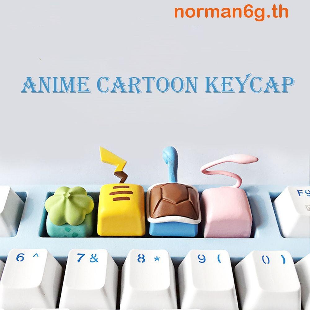 Anorman Pikachu Keycaps Pokemon เทศกาลของขวัญ R4 อะนิเมะเรซิ่นสําหรับ ...