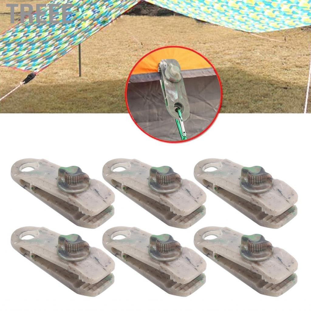 Treee 6 ชิ้น Tarp คลิป Clamps Heavy Duty ล็อค Grip เต็นท์ตัวยึดสำหรับ ...