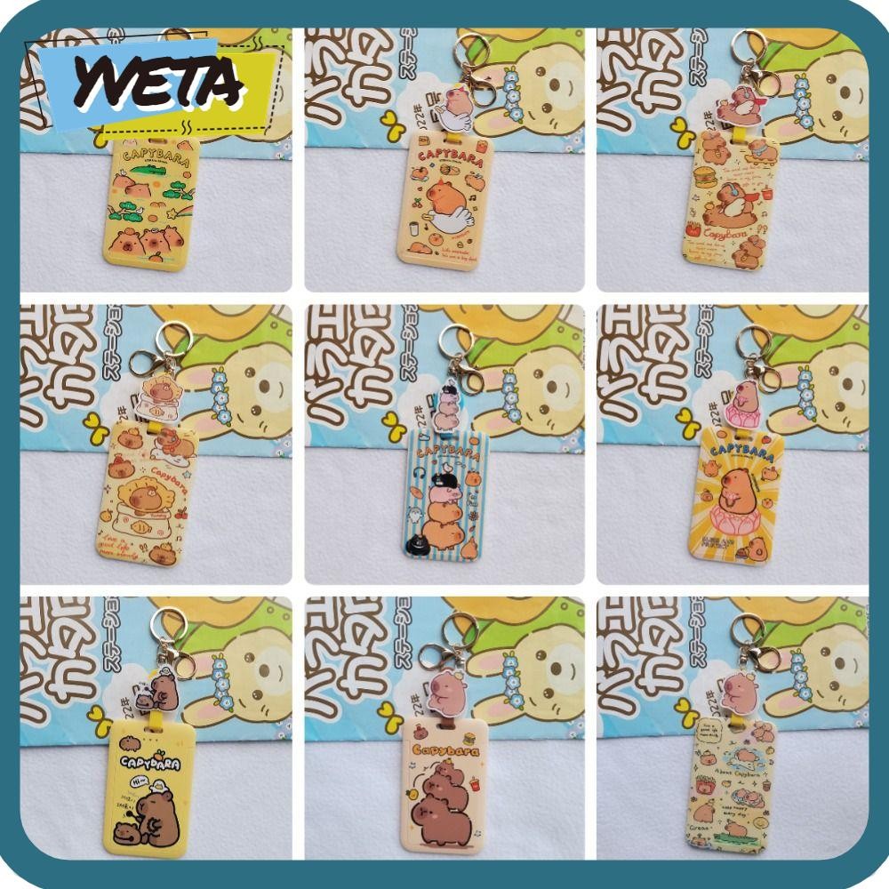 Yveta Capybara ผู้ถือบัตรป้าย,กันน้ํา PVC ธุรกิจผู้ถือบัตร,น่ารัก ID Card นักเรียนการ์ดฝาครอบ ...