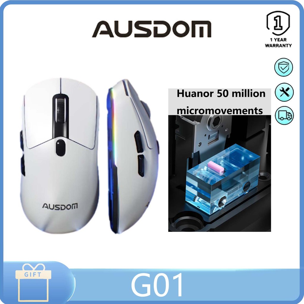 AUSDOM G01 PAW3311 Gaming Gaming Mouse Three-mode Bluetooth Wired ...