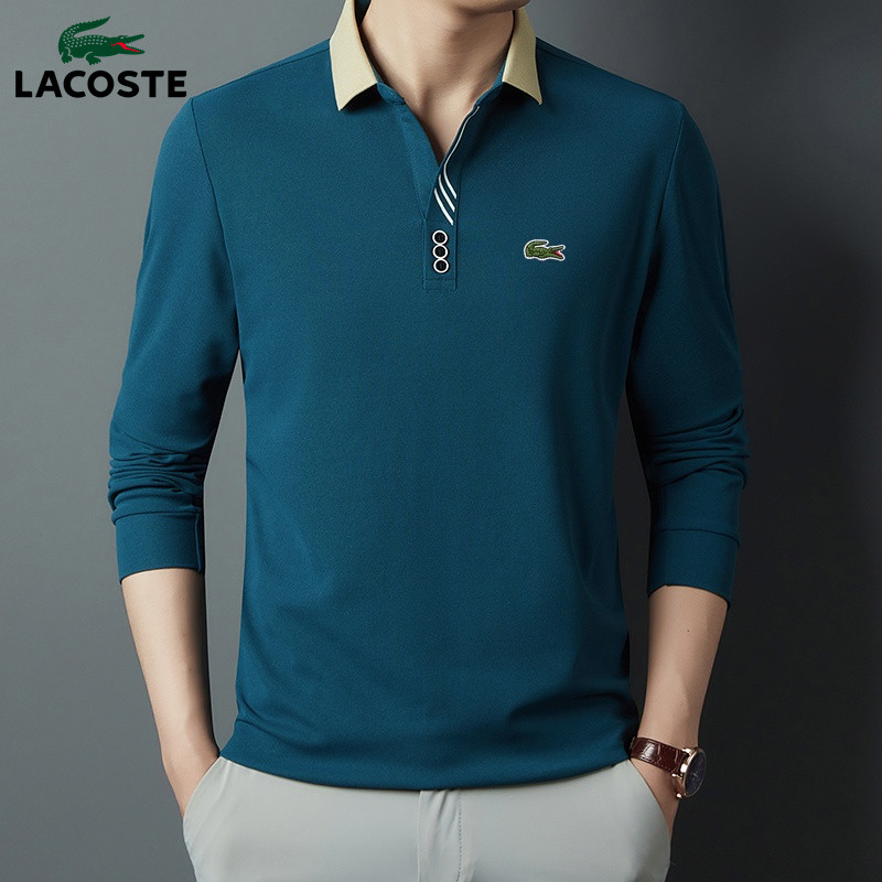 La-cos-te เสื้อโปโลสไตล์ใหม่ผู้ชายแขนยาวคุณภาพสูงLapel Tเสื้อ (302) M-4XL | Shopee Thailand