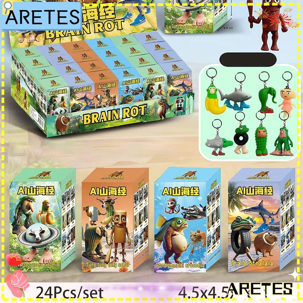 ARETS 24 ชิ้น/เซ็ตกล่องชุด,อะคริลิค Bradde Chain Action Figure จี้ ...