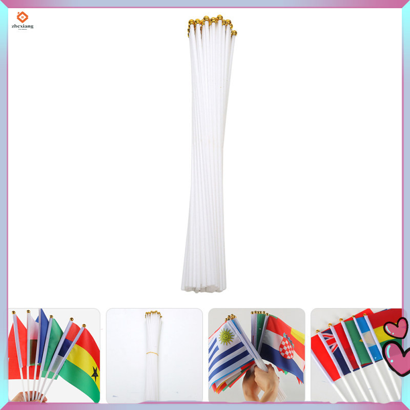 200 ชิ้นพร้อม Hand Waving Flagpole Stick Crank พลาสติกมือถือ zhcxiang ...