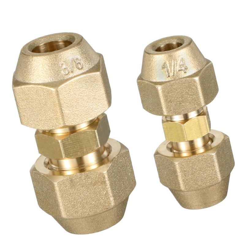 BT 2 ชิ้นทองเหลือง FITTING Connector Coupler 3 8 นิ้วและ 1 4 นิ้วคู่จุก ...