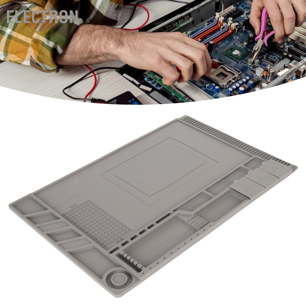 Electron 17.72 X 11.81in ซิลิโคน Electronics Repair Mat แม่เหล็กทนความ ...