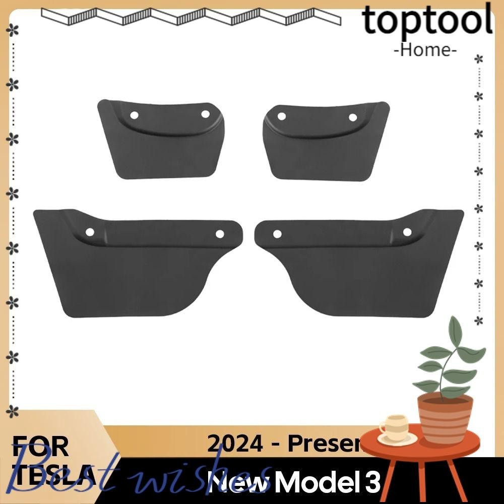Toptool Mud Flaps, บังโคลน TPE แบบยืดหยุ่น, แผ่นกันโคลนสีดําที่ทนทานอัตโนมัติ | Shopee Thailand