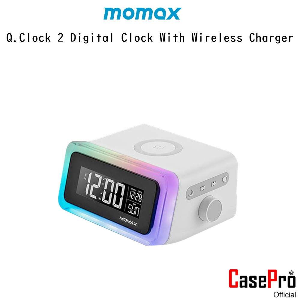 Momax Q.Clock 2 Digital Clock With Wireless Charger นาฬิกาปลุกดิจิตอลอั ...