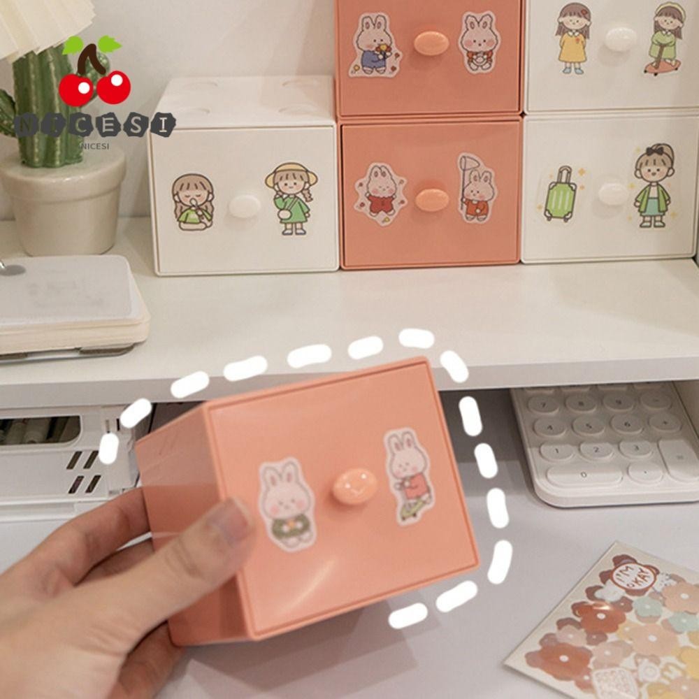 Nicesi ลิ้นชักกล่องเก็บของ, Ins Desktop Square Storage Box, พลาสติก ...