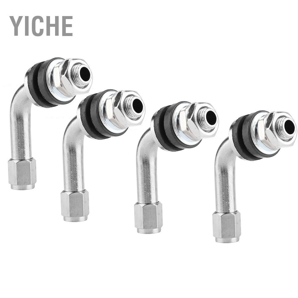 YiChe 4 ชิ้น 90 องศามุมยางวาล์วลำต้นสำหรับยางรถจักรยานยนต์รถยนต์ | Shopee Thailand