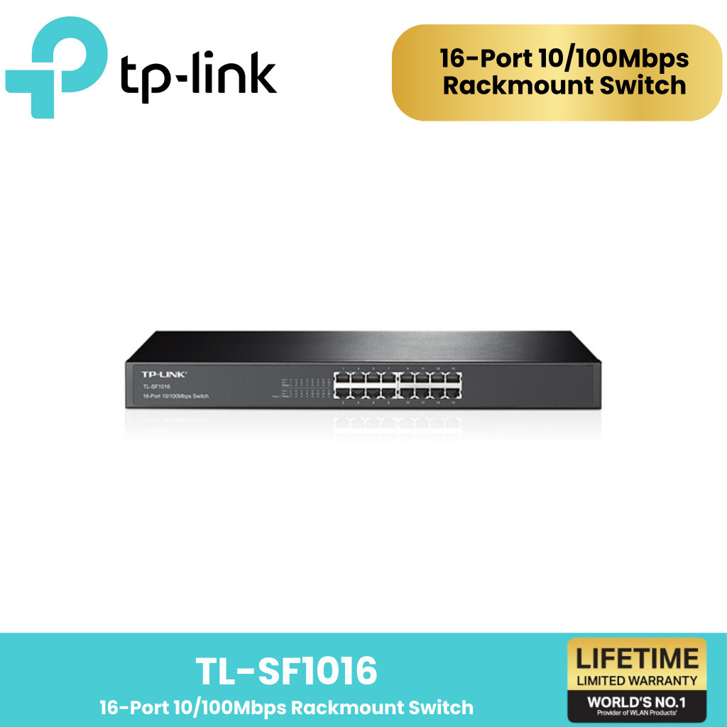 TP-Link TL-SF1016 16-Port 10/100Mbps Rackmount Switch | Shopee Thailand