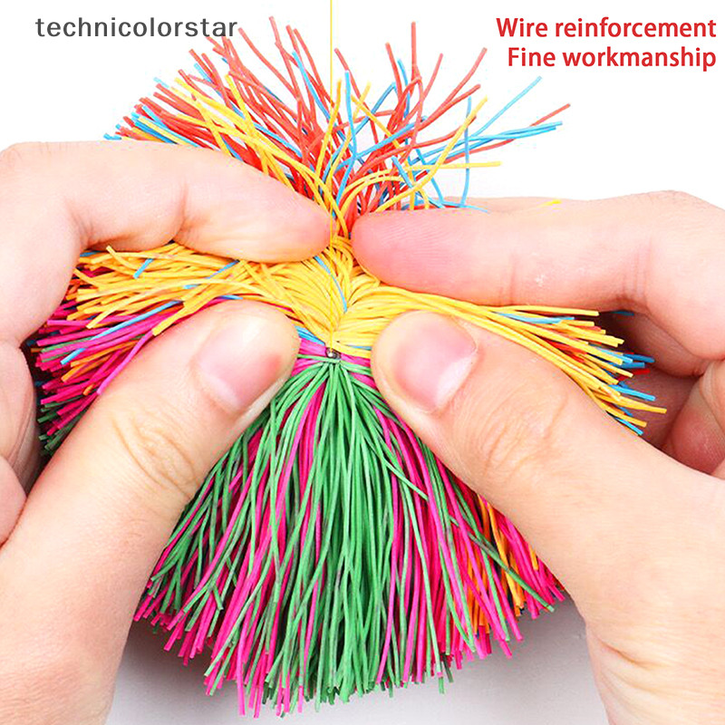 Trsr สีสัน Bouncy ความเครียดลูกบอล Rain Fidget Sensory Ball Stringy ...