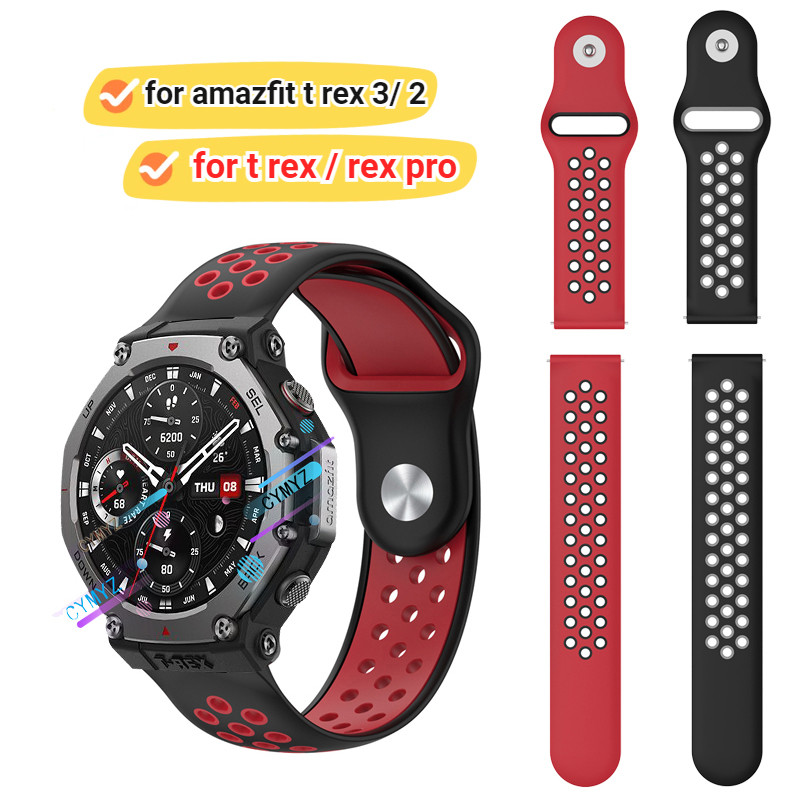 Amazfit t rex 3 strap สายนาฬิกาซิลิโคน amazfit t rex Pro strap สายรัด ...