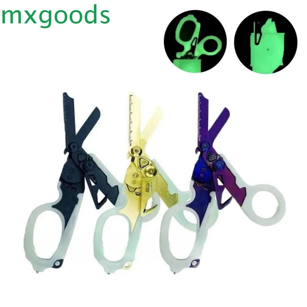 Mxgoods กรรไกรตอบสนองฉุกเฉิน, การเรืองแสงช่วยชีวิตกรรไกรพับ, แบบพกพาส่องสว่าง แร็ปเตอร์ คีมพับ ...