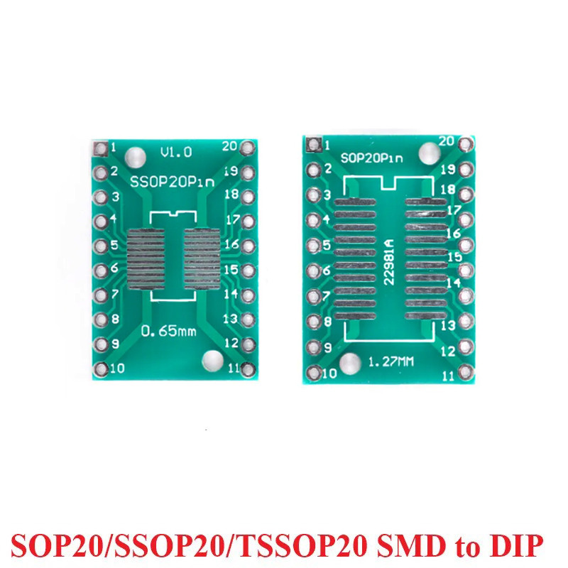 10pcs SOP20/SSOP20/TSSOP20 SMD ถึง DIP เปิด DIP20 0.65 มม./127 มม.Pitch ...