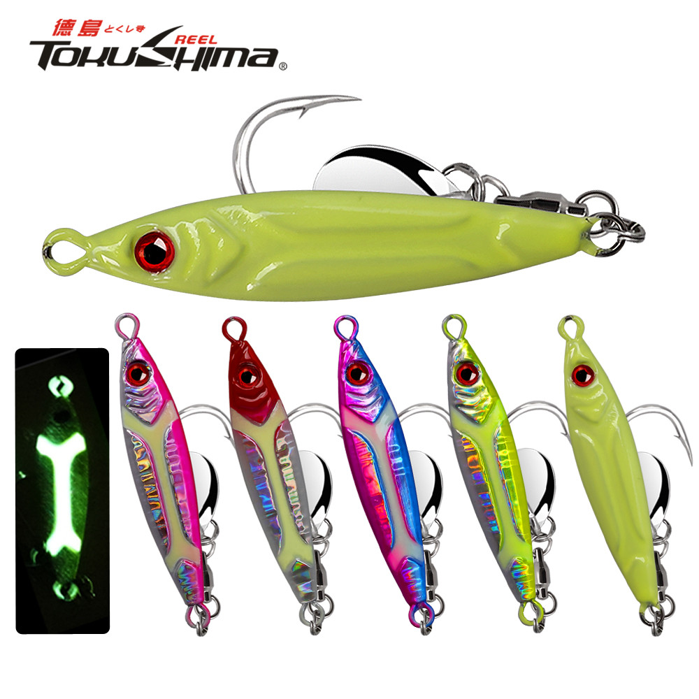 1 ชิ้นตกปลาจิ๊ก 30g 40g 60g 80g เลเซอร์ Jigging ตะกั่วโลหะช้า Jig เหยื่อตกปลา Luminous ช้อน ...