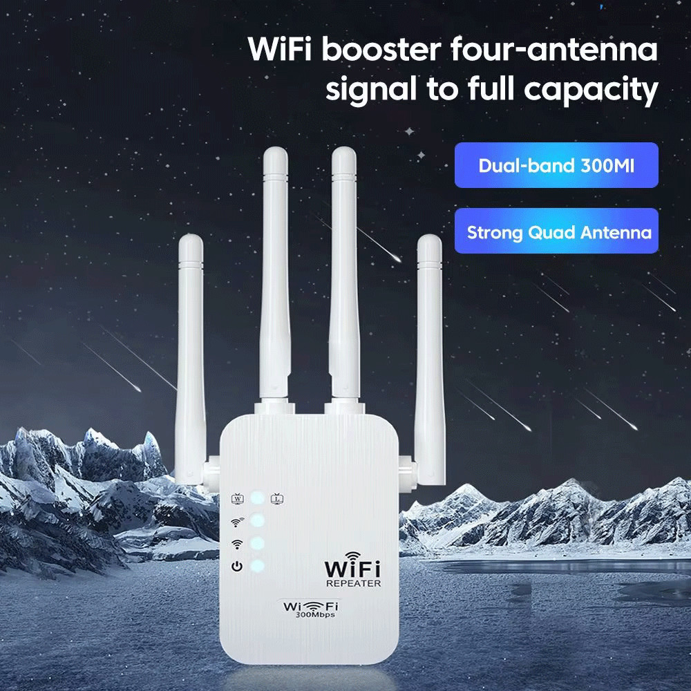 300mbps WiFi Repeater EU ปลั๊ก Dual-Band Network Amplifier WPS Router ...