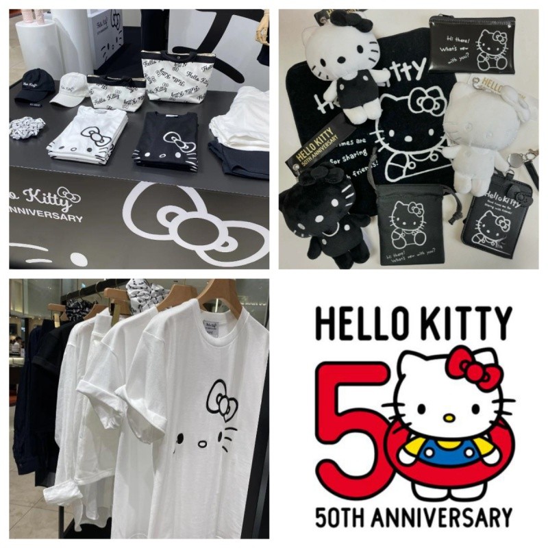Hellokitty 50th Anniversary Counter Limited ญี่ปุ่นสีดําสีขาวย้อนกลับ ...