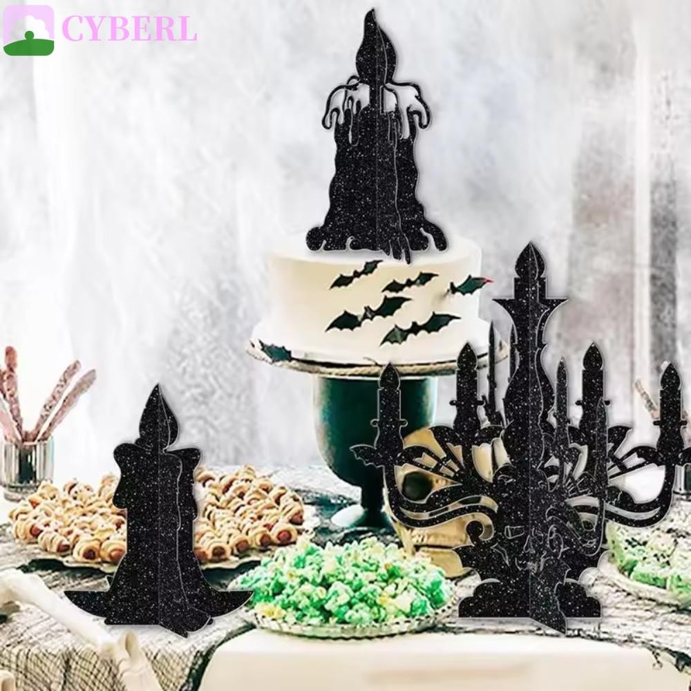 Cyberlinx 6 ชิ้นเชิงเทียนฮาโลวีน Centerpieces, 3D กระดาษเทียนขาตั้ง ...