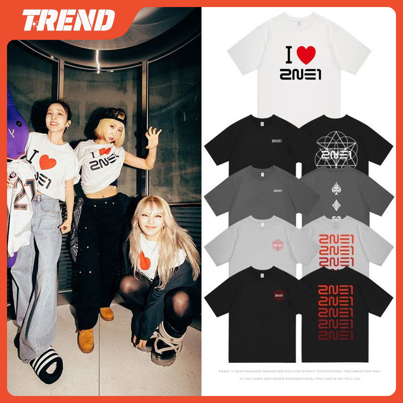 Kpop 2NE1 WELCOME BACK Concert Merch ผ้าฝ้ายเสื้อยืด Unisex Bom Dara CL ...