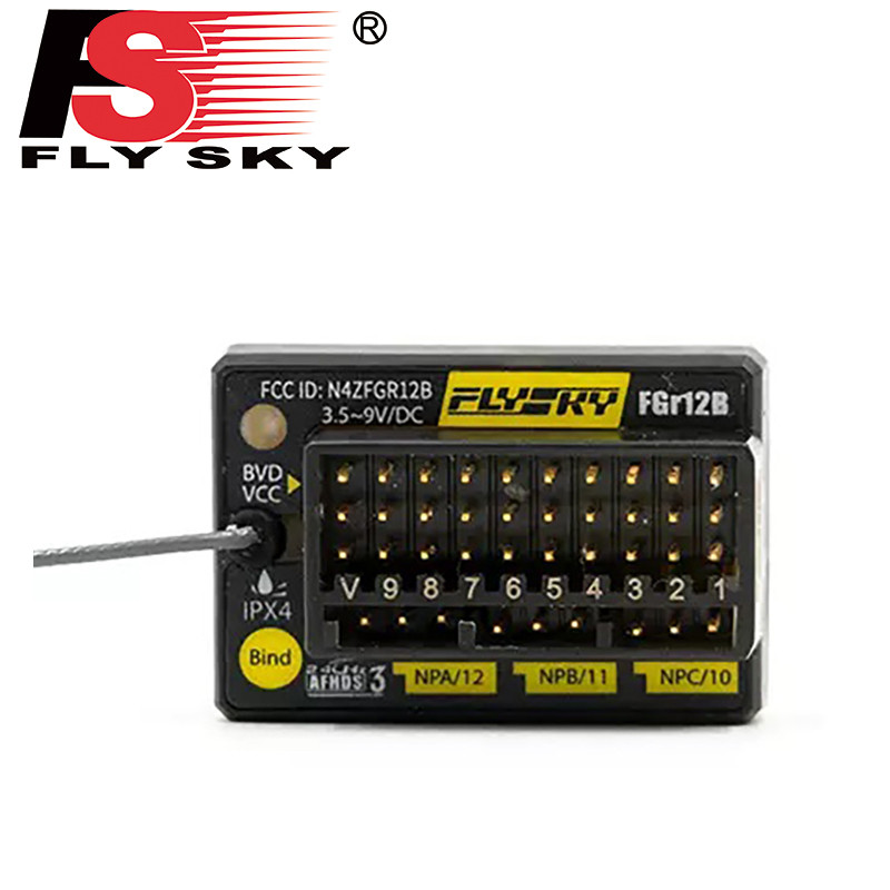FLYSKY FGr12B 2.4GHz 12CH ตัวรับสัญญาณ PWM PPM Ibus สําหรับ AFHDS3 เครื่องส่งสัญญาณ RF โมดูล ...