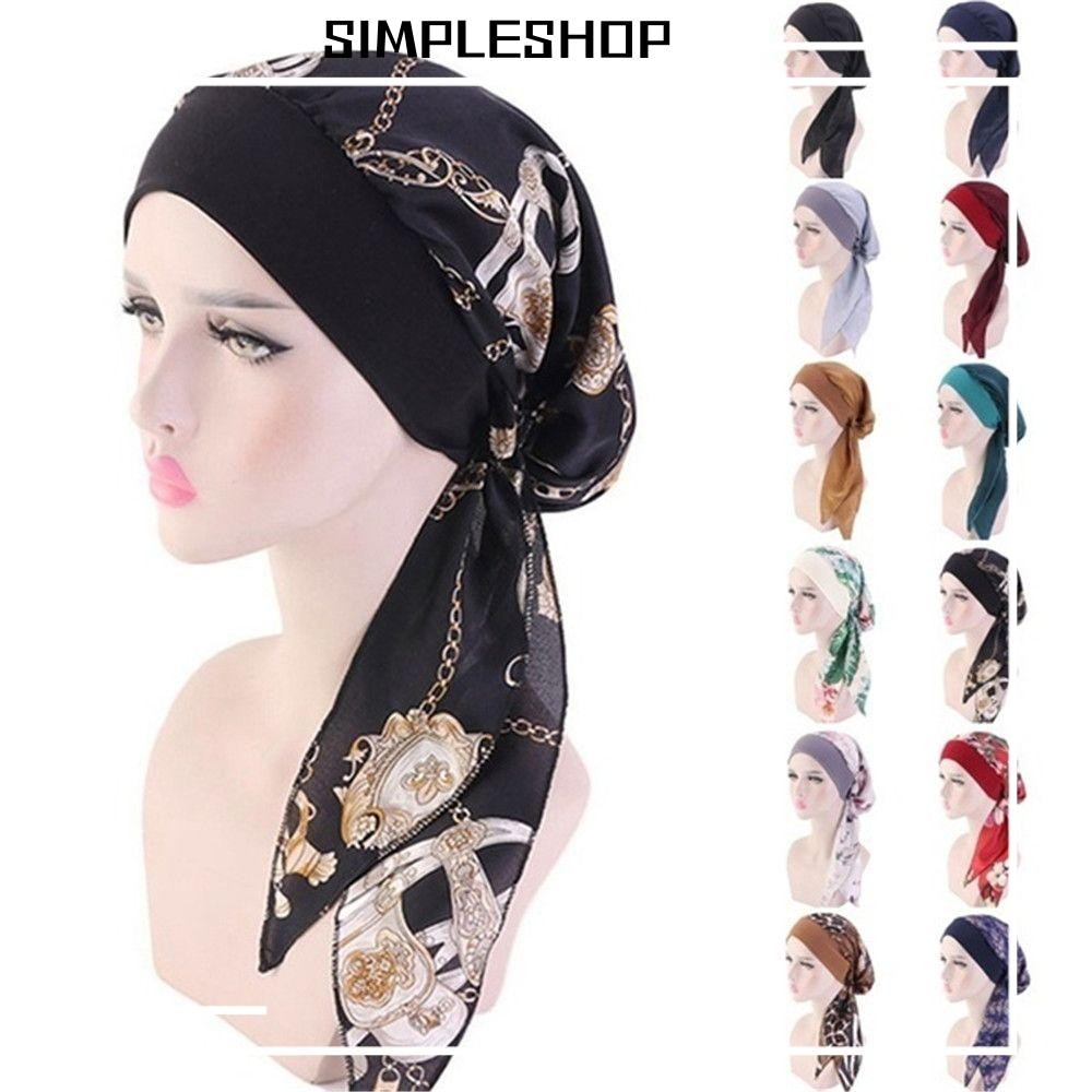 SIMPLESHOP ผ้าโพกหัวแบบมุสลิม พิมพ์โจรสลัด สำหรับผู้หญิง และเข้าได้กับ Chemo cap | Shopee Thailand
