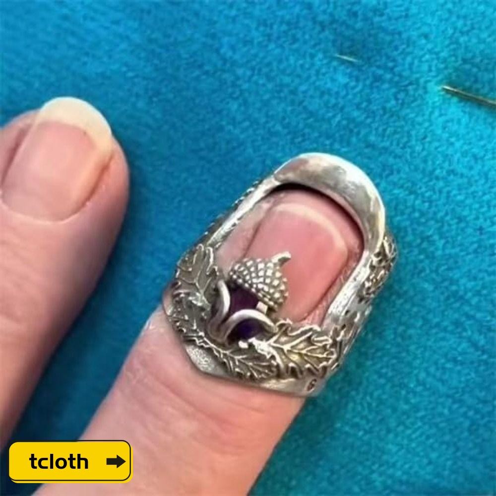 NOONOR เปิดเล็บ Acorn Thimble, โลหะปรับ Retro เย็บ Thimble, คุณภาพสูง ...