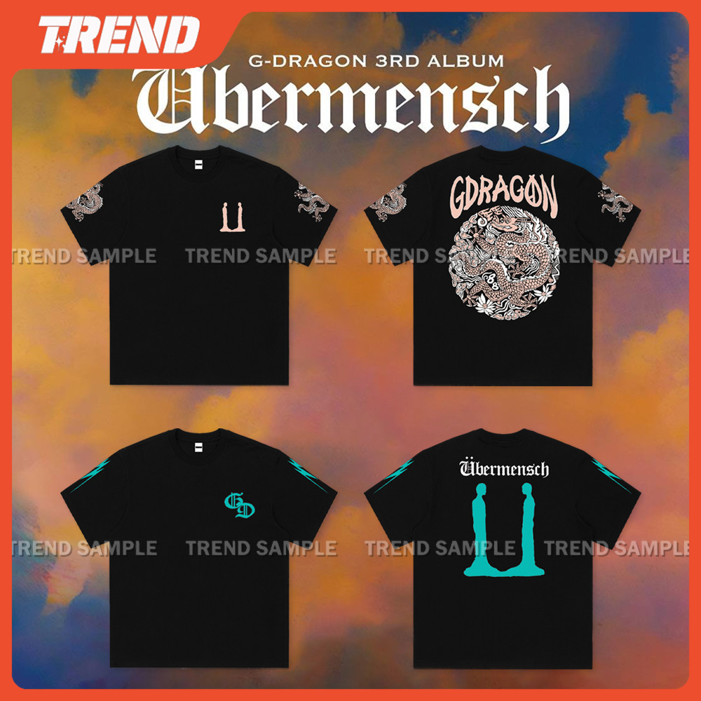 G-Dragon Bermensch 2025 World Tour Merch เสื้อยืดผ้าฝ้าย พิมพ์ลายแขน ...