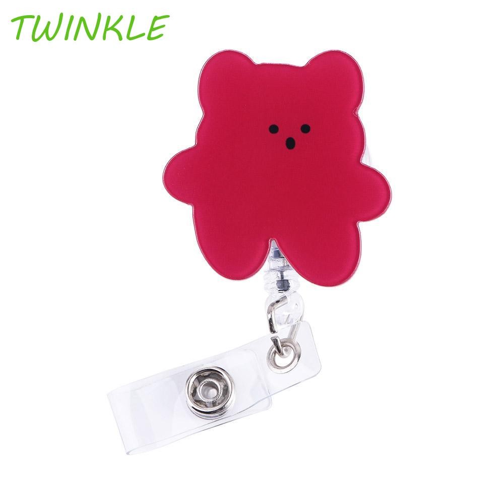 TWINKLE1 ID Card Clips Student Candy Color Office Supplies Reel Clip ...
