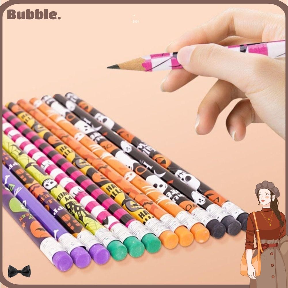 BUBBLE 12 ชิ้นดินสอเขียนฮาโลวีน, Skull Goost เครื่องเขียนของขวัญดินสอ ...