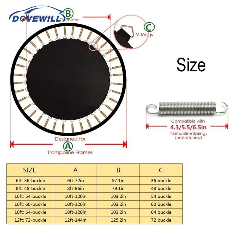 [Dovewill] เสื่อกระโดด แผ่นรองทดแทนแทรมโพลีนทรงกลม เบาะรองเตียงต้านทานผ้า | Shopee Thailand