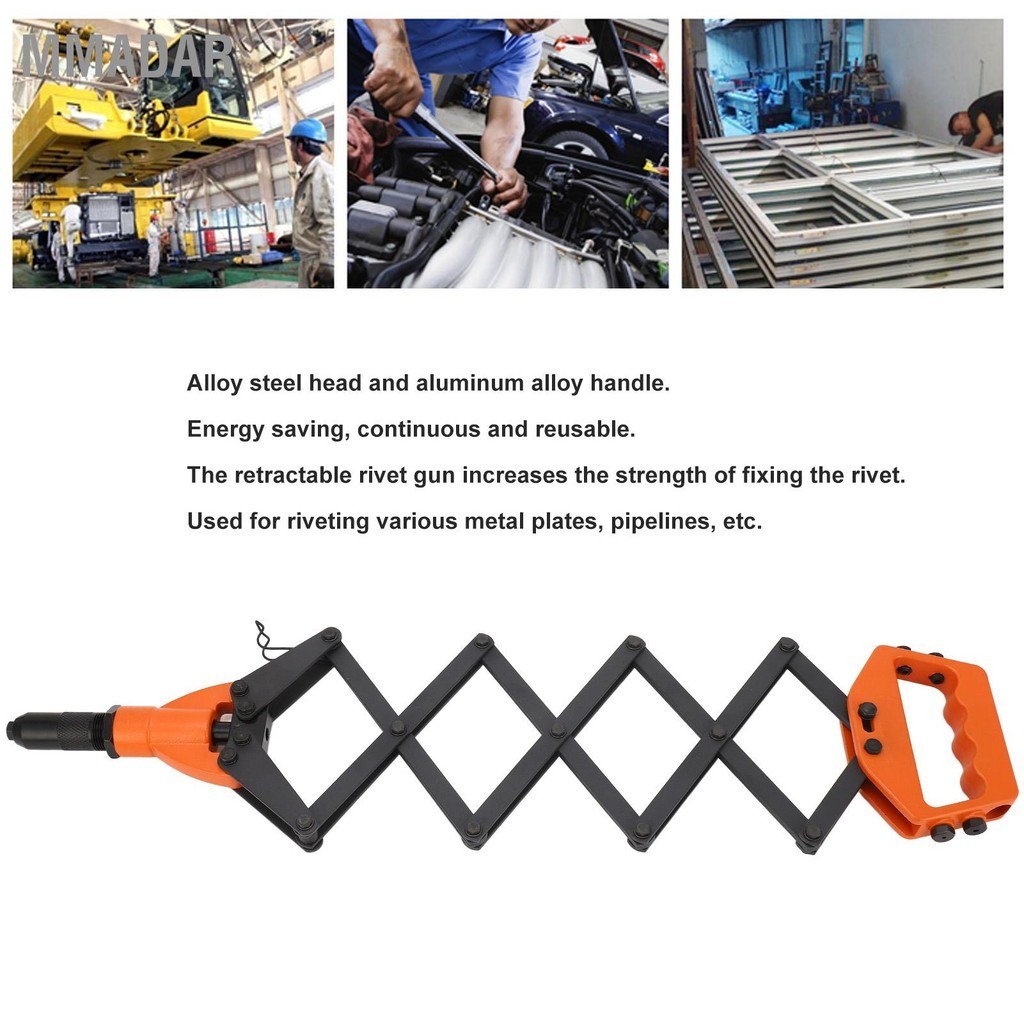 MMADAR Tong Riveter Rivet Gun Retractable Heavy Duty Riveting ...