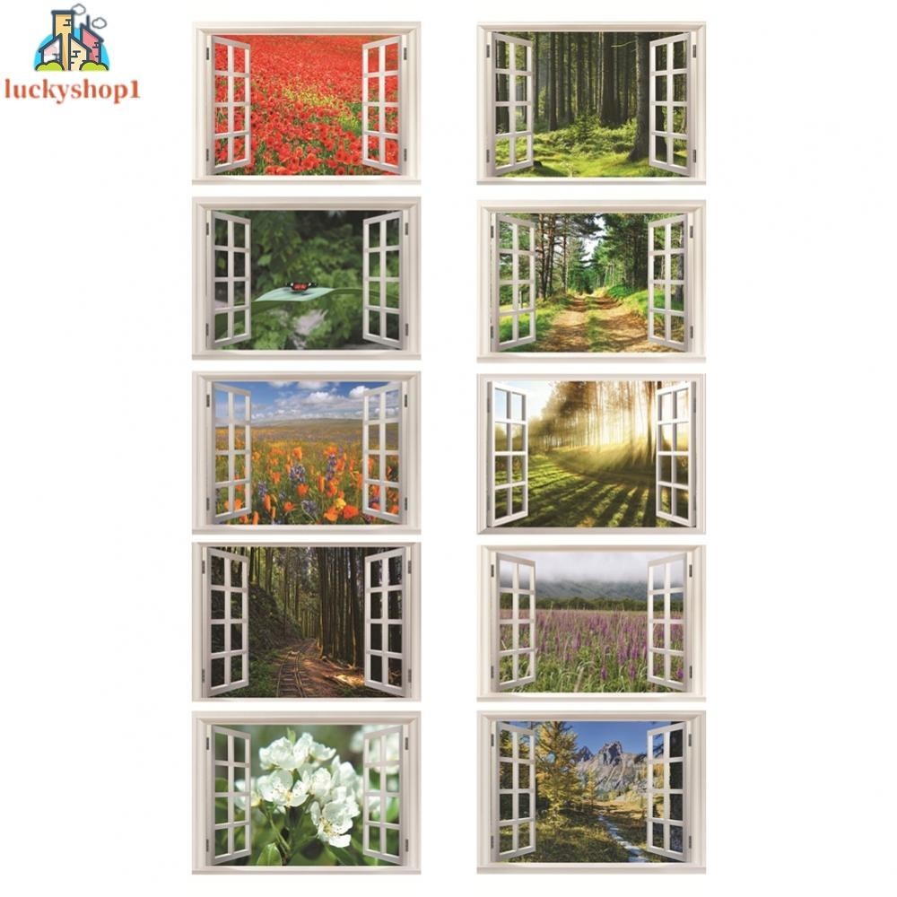【shopee】3D Fake Window Sticker Nurseries Offices Adds Depth And Visual ...