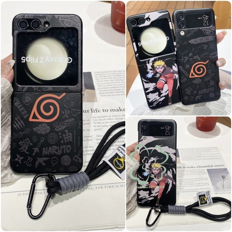 คนการ์ตูน Matte Black Hard Case Samsung Galaxy Z Flip 6 Z Flip 5 Z Flip ...