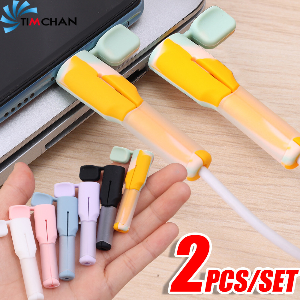 2 ชิ้น/เซ็ต Anti-Break Cable Protective Cover - Universal Cord Winder ...