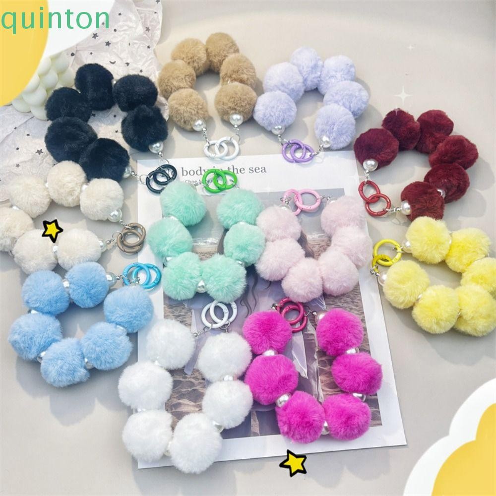 Quinton พวงกุญแจรถ, Furry Flamboyant Hairball พวงกุญแจ, น่ารักสีทึบ Y2K ...