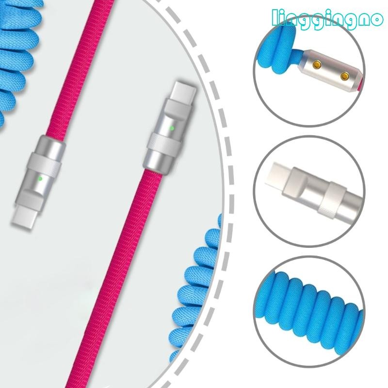Rr Spring Coiled Data Cable 120W Fast Charging Metal Housing สําหรับ ...