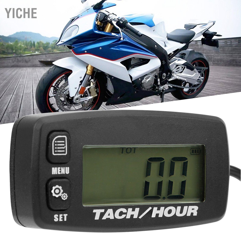 YiChe มาตรวัดชั่วโมงแบบอินดัคทีฟแบบรีเซ็ตได้พร้อมไฟหลังจอ LCD มิเตอร์ ...