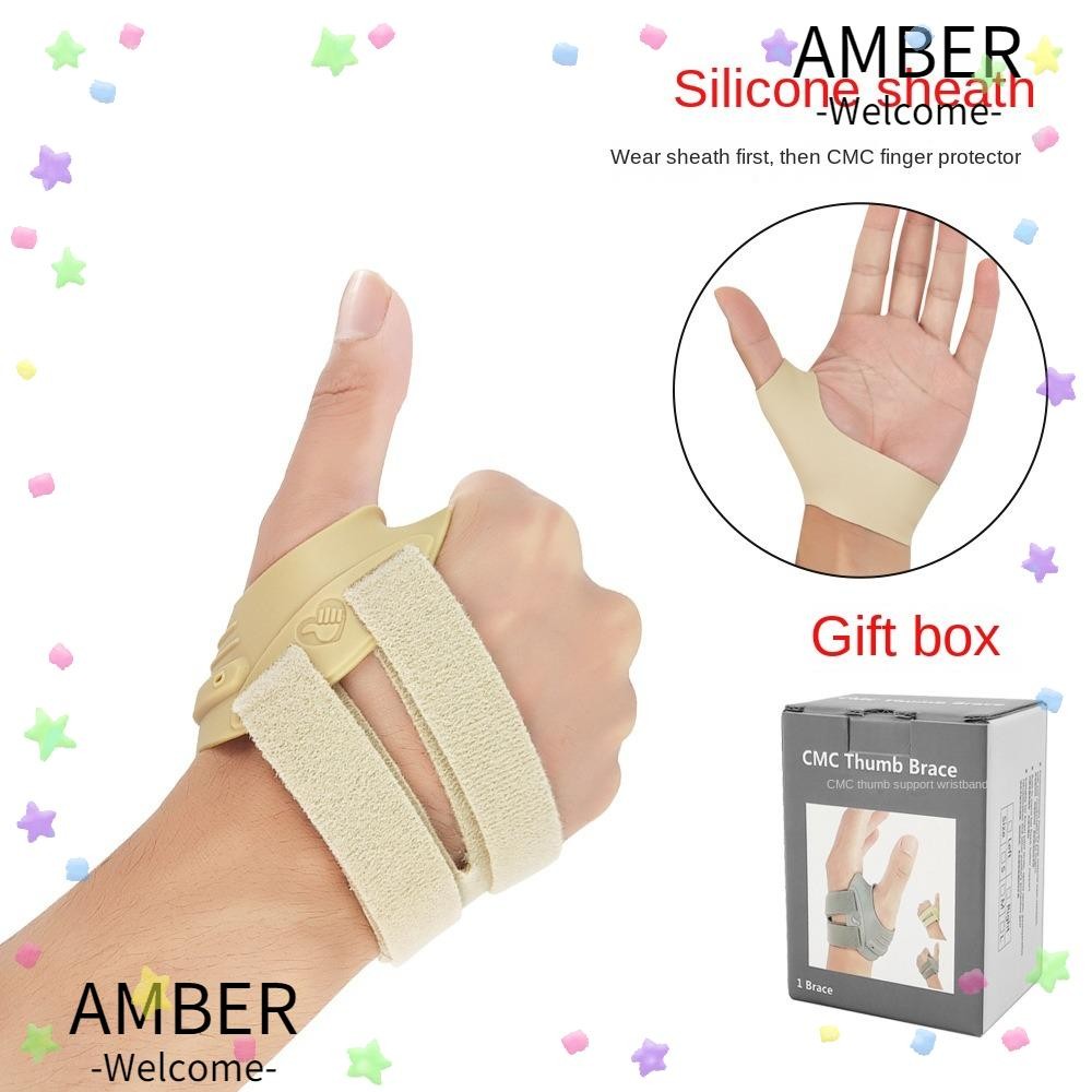 Amber สายรัดข้อมือ, TPE ไนลอนปรับ Thumb Support Brace, กีฬาความปลอดภัย ...